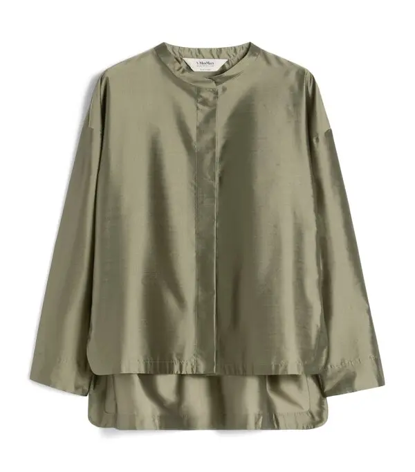 Max Mara Satin Oversized Shirt - Green