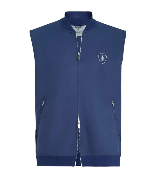Brunello Cucinelli Technical Crest Gilet - Blue