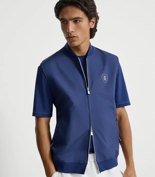 Brunello Cucinelli Technical Crest Gilet - Blue