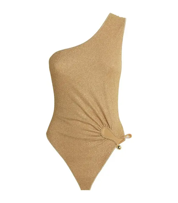 Oseree Lumière One-shoulder Swimsuit - Gold