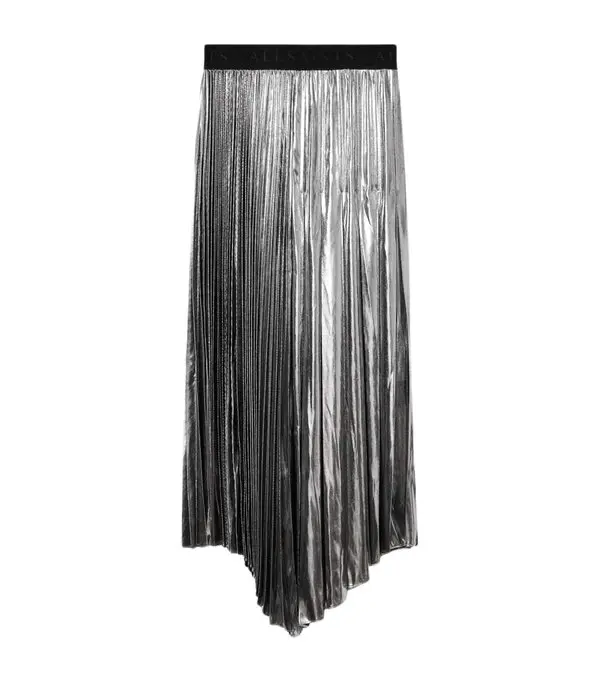 ALLSAINTS Pleated Jax Maxi Skirt - Grey