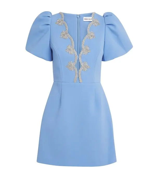 Rebecca Vallance Embellished Harlynn Mini Dress - Blue