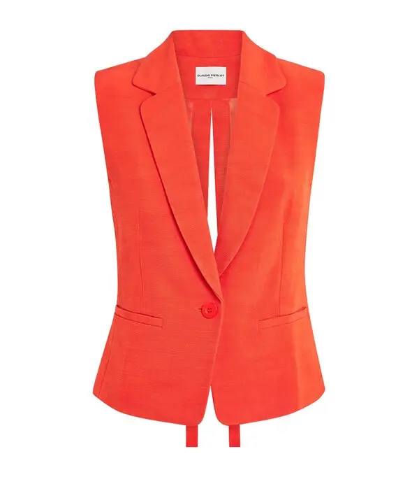 Claudie Pierlot Sleeveless Blazer - Yellow