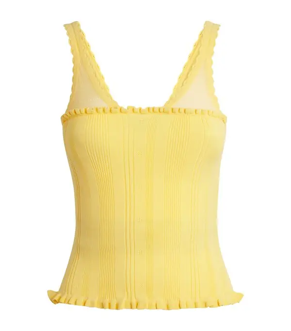 Claudie Pierlot Knitted Pointelle Tank Top - Yellow