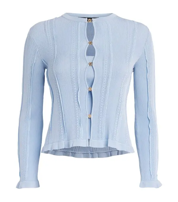Maje Pointelle Cardigan - Blue
