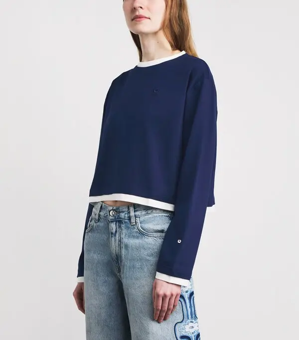 Maje Cotton Layered Logo T-shirt