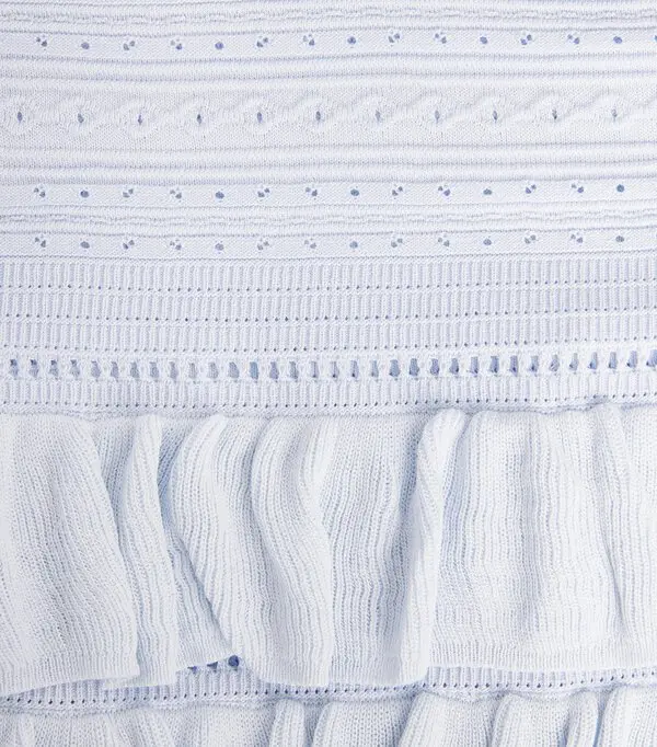 Maje Pointelle-knit Midi Skirt - Blue