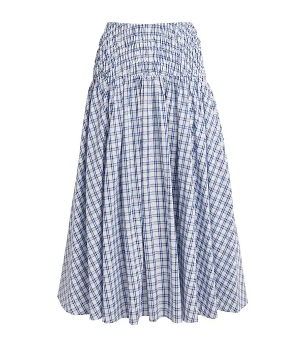 Maje Embellished Check Midi Skirt - White