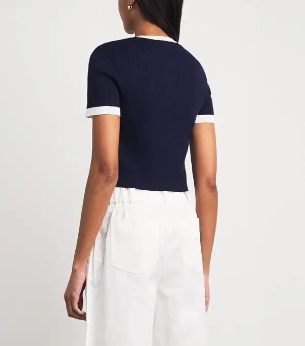 Maje Contrast-trim Cropped Cardigan