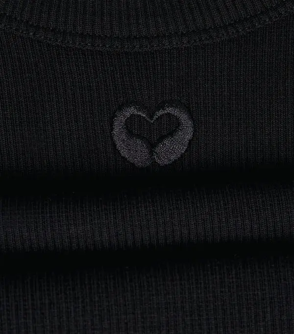 Maje Stretch-cotton Ribbed T-shirt - Black