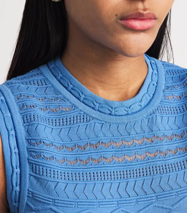 Maje Pointelle-knit Midi Dress