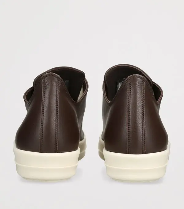 Rick Owens Leather Low-top Sneakers - Brown