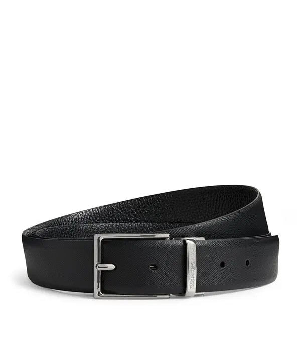 Emporio Armani Grained Leather Belt - Black