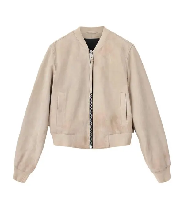 ALLSAINTS Suede Orten Bomber Jacket - Grey