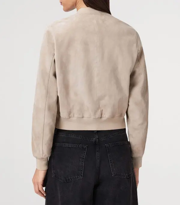 ALLSAINTS Suede Orten Bomber Jacket - Grey