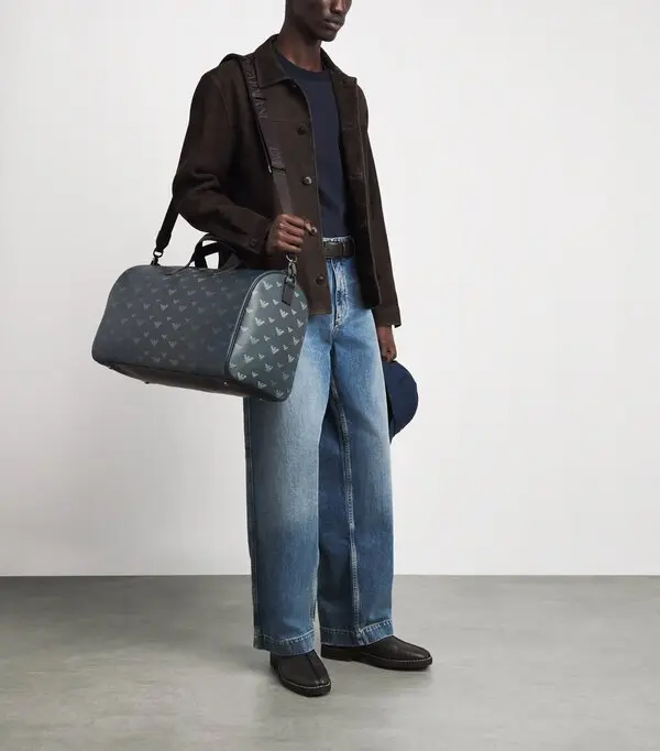 Emporio Armani Canvas Eagle Holdall - Blue