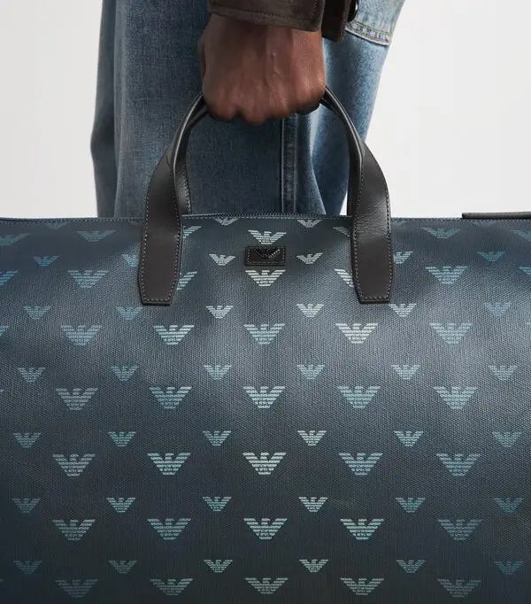 Emporio Armani Canvas Eagle Holdall - Blue