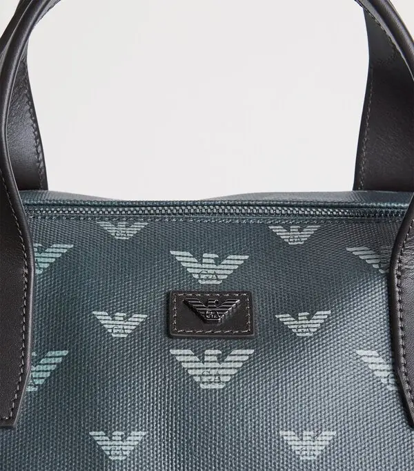 Emporio Armani Canvas Eagle Holdall - Blue