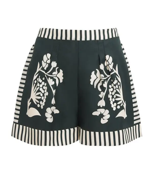 ERES Silk Floral Arjun Shorts - Green