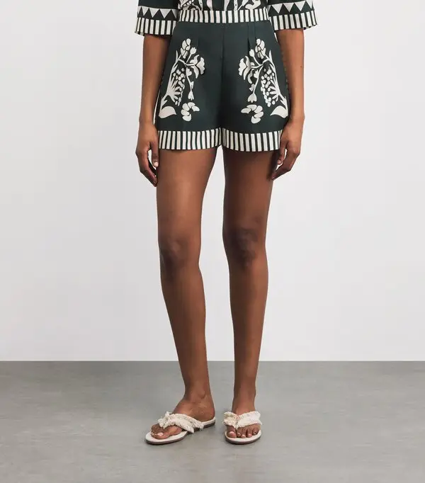 ERES Silk Floral Arjun Shorts - Green