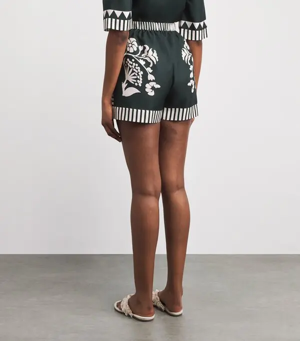 ERES Silk Floral Arjun Shorts - Green