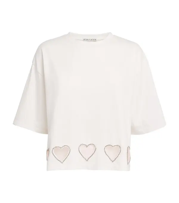 Alice + Olivia Cotton Evan T-shirt - Ivory