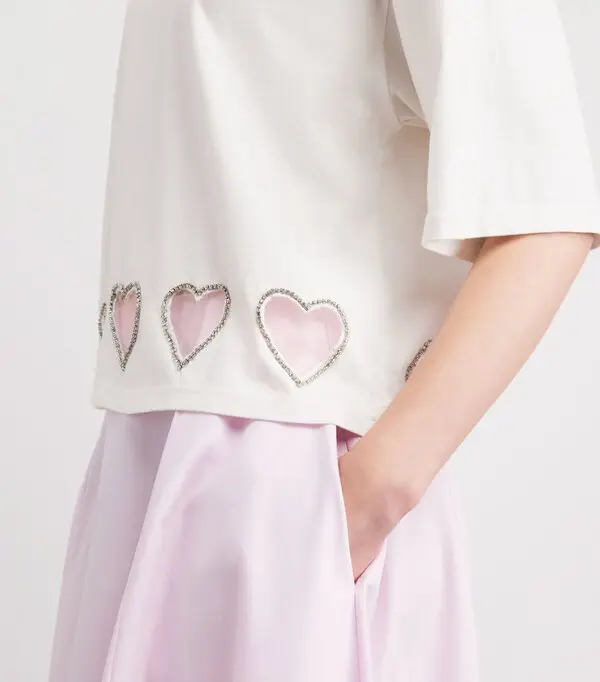 Alice + Olivia Cotton Evan T-shirt - Ivory