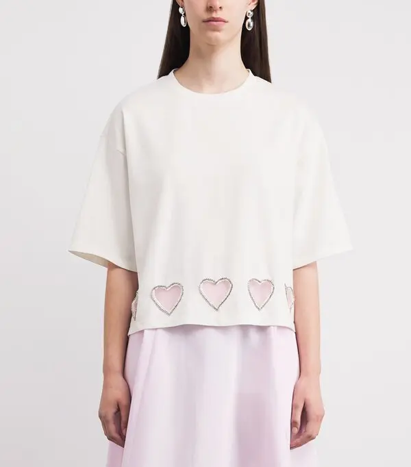 Alice + Olivia Cotton Evan T-shirt - Ivory