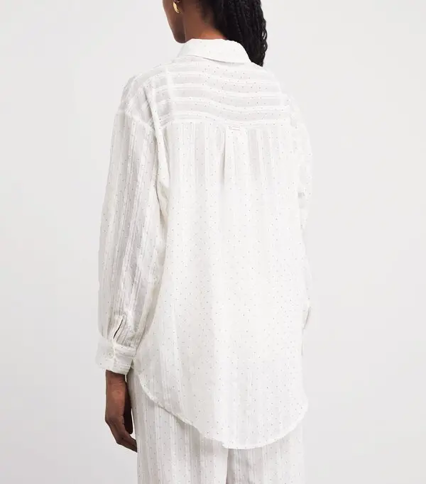 Melissa Odabash Cotton Diamanté Ziggy Shirt - White