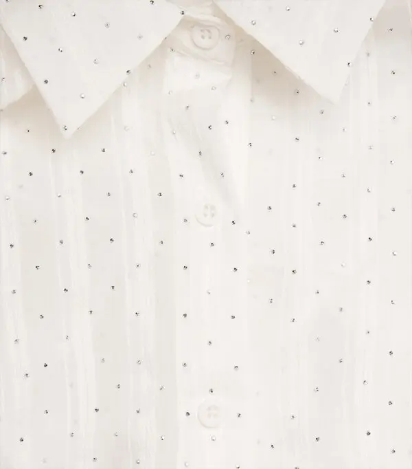Melissa Odabash Cotton Diamanté Ziggy Shirt - White