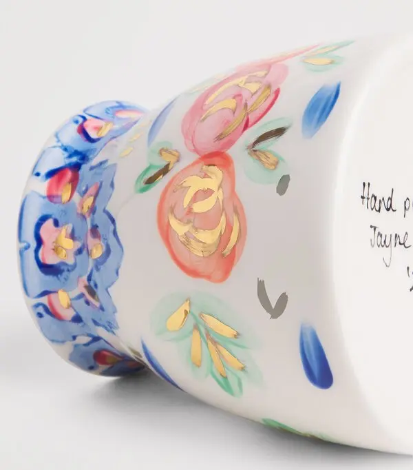 JAYNE REDMOND Hand-painted Floral Vase