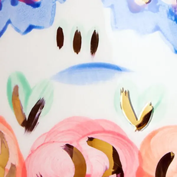 JAYNE REDMOND Hand-painted Floral Vase