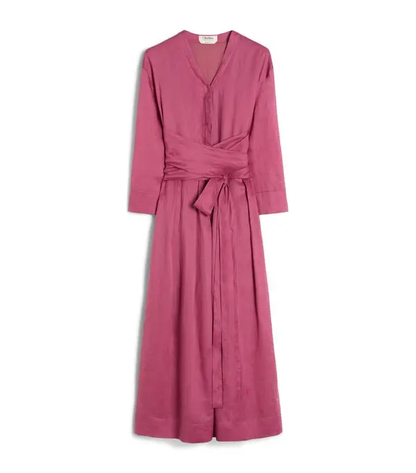 Max Mara Ramie Canvas Midi Shirt Dress