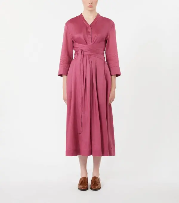 Max Mara Ramie Canvas Midi Shirt Dress