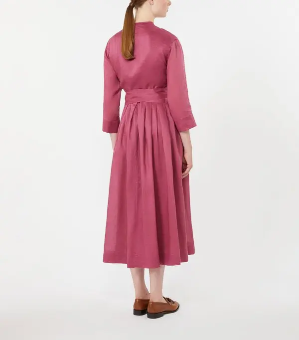 Max Mara Ramie Canvas Midi Shirt Dress