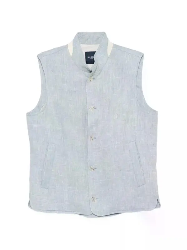 BARBA NAPOLI Orion Button-up Gilet - Blue