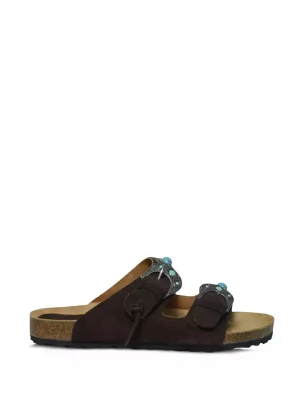 TAJI Buckle-detail Sandals - Brown