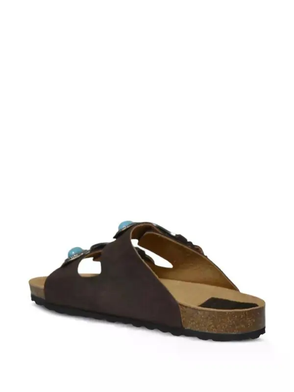TAJI Buckle-detail Sandals - Brown