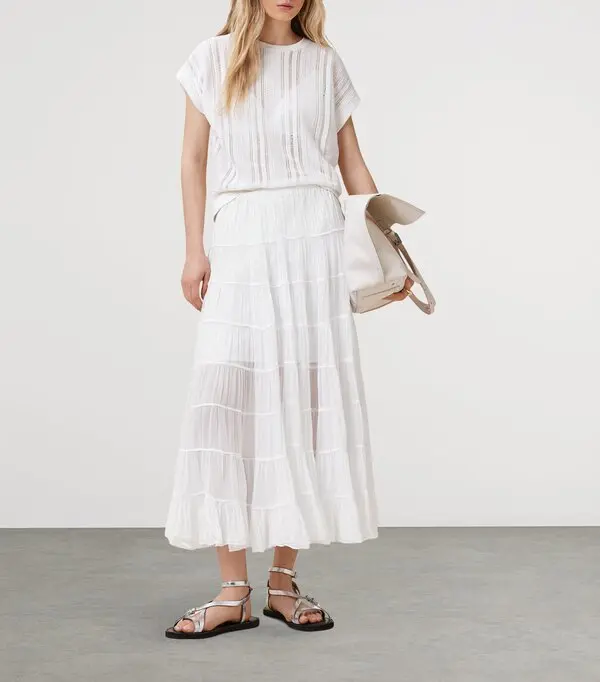 ALLSAINTS Eva Tiered Midi Skirt