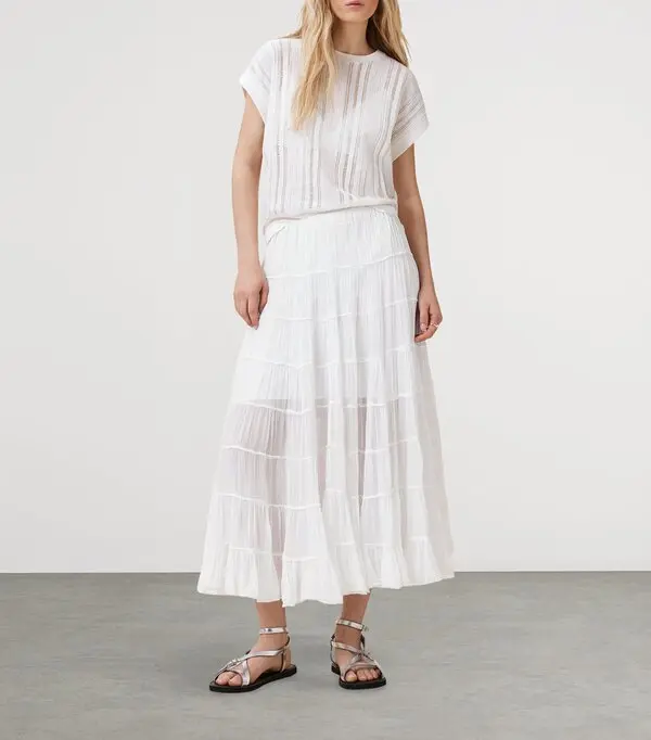 ALLSAINTS Eva Tiered Midi Skirt