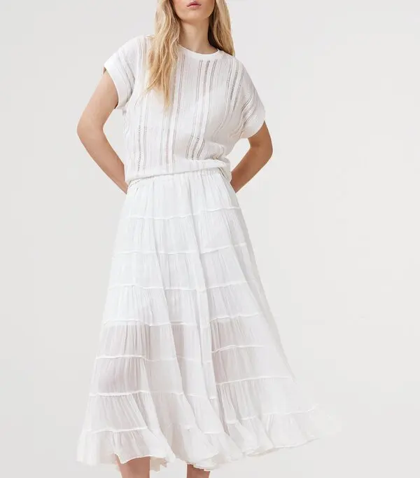 ALLSAINTS Eva Tiered Midi Skirt