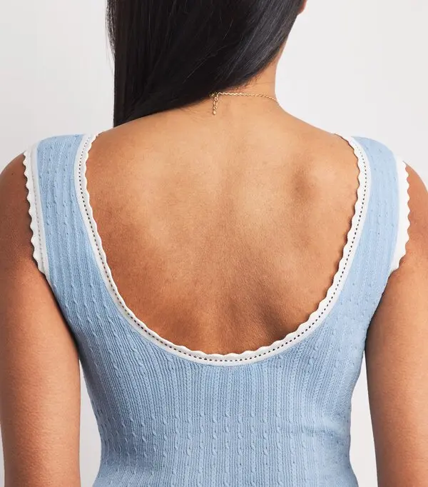 Claudie Pierlot Knitted Pointelle Tank Top - Blue