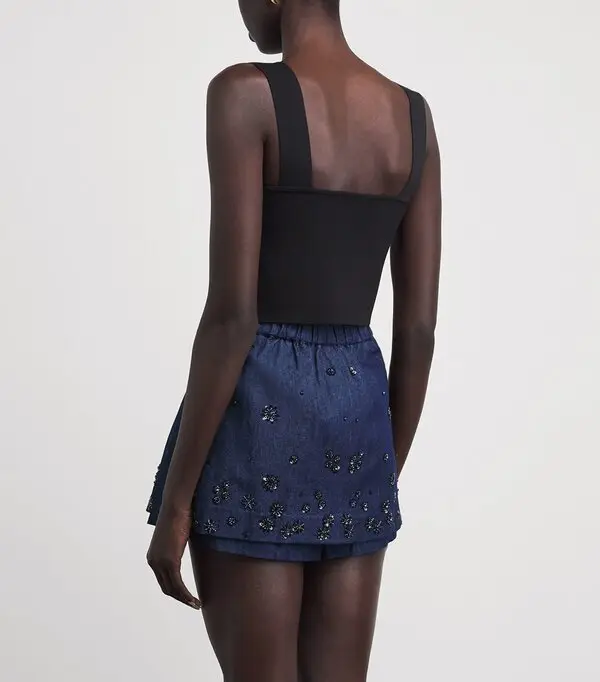 Maje Square-neck Cropped Top - Black