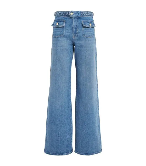 Maje Braided High-rise Flare Jeans