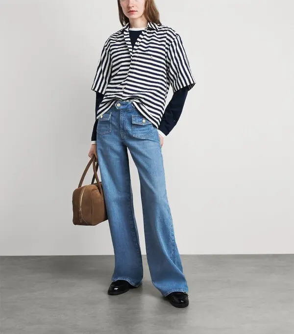 Maje Braided High-rise Flare Jeans