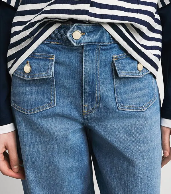 Maje Braided High-rise Flare Jeans