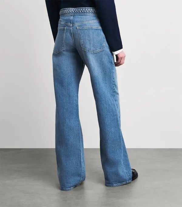 Maje Braided High-rise Flare Jeans