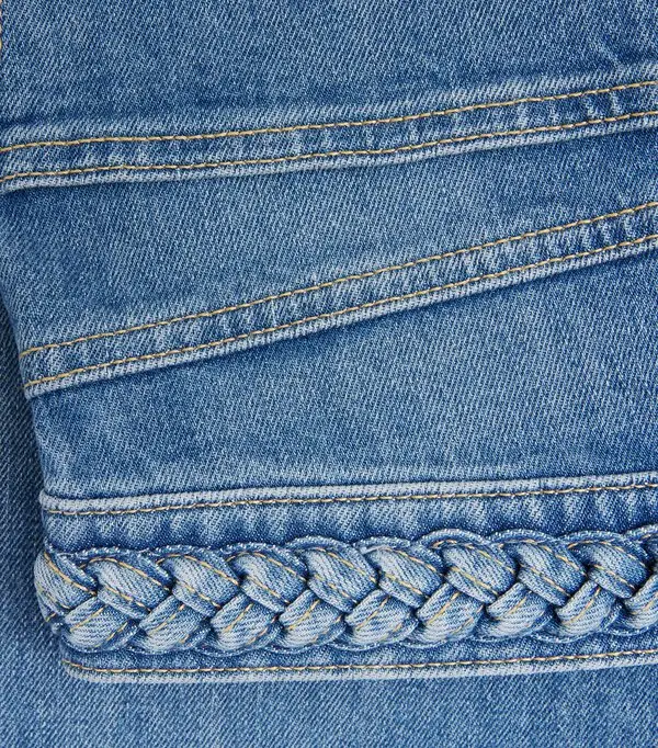 Maje Braided High-rise Flare Jeans