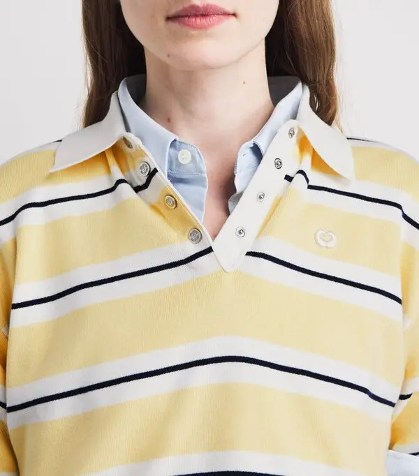Maje Cotton-blend Striped Polo Shirt