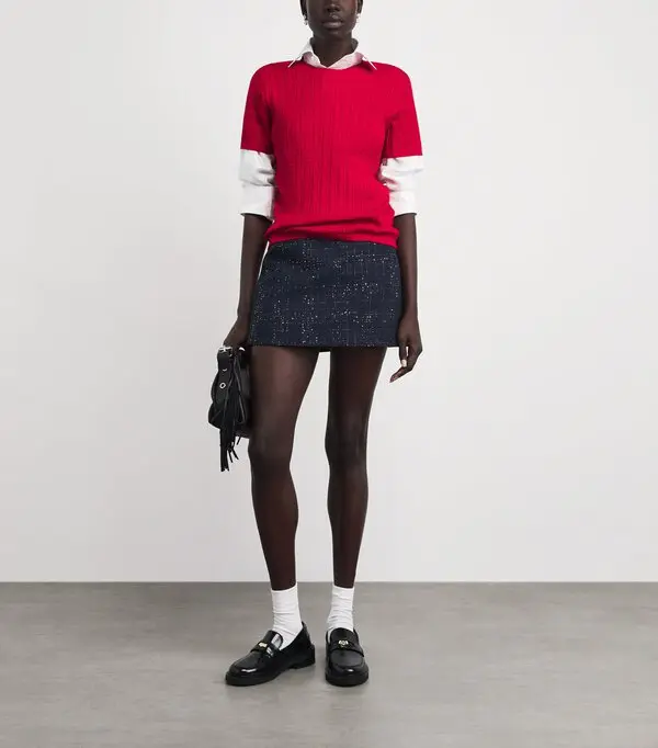 Maje Cotton-blend Cable Knit Sweater